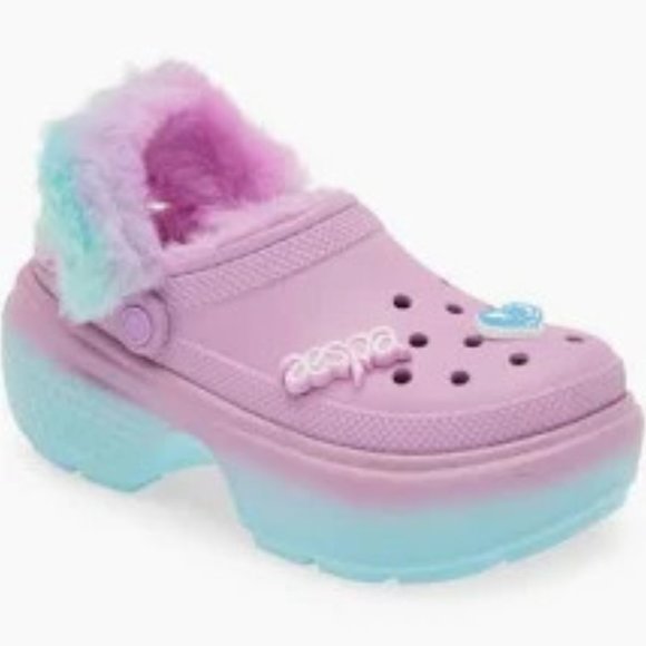 Shoes | Aespa X Crocs Stomp Lined Clog Pastel Pink Blue Purple | Poshmark